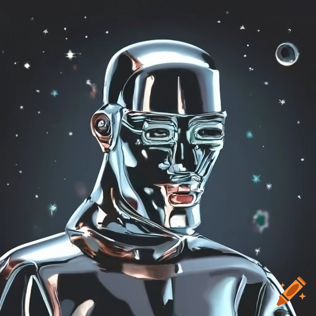 Chrome man in space