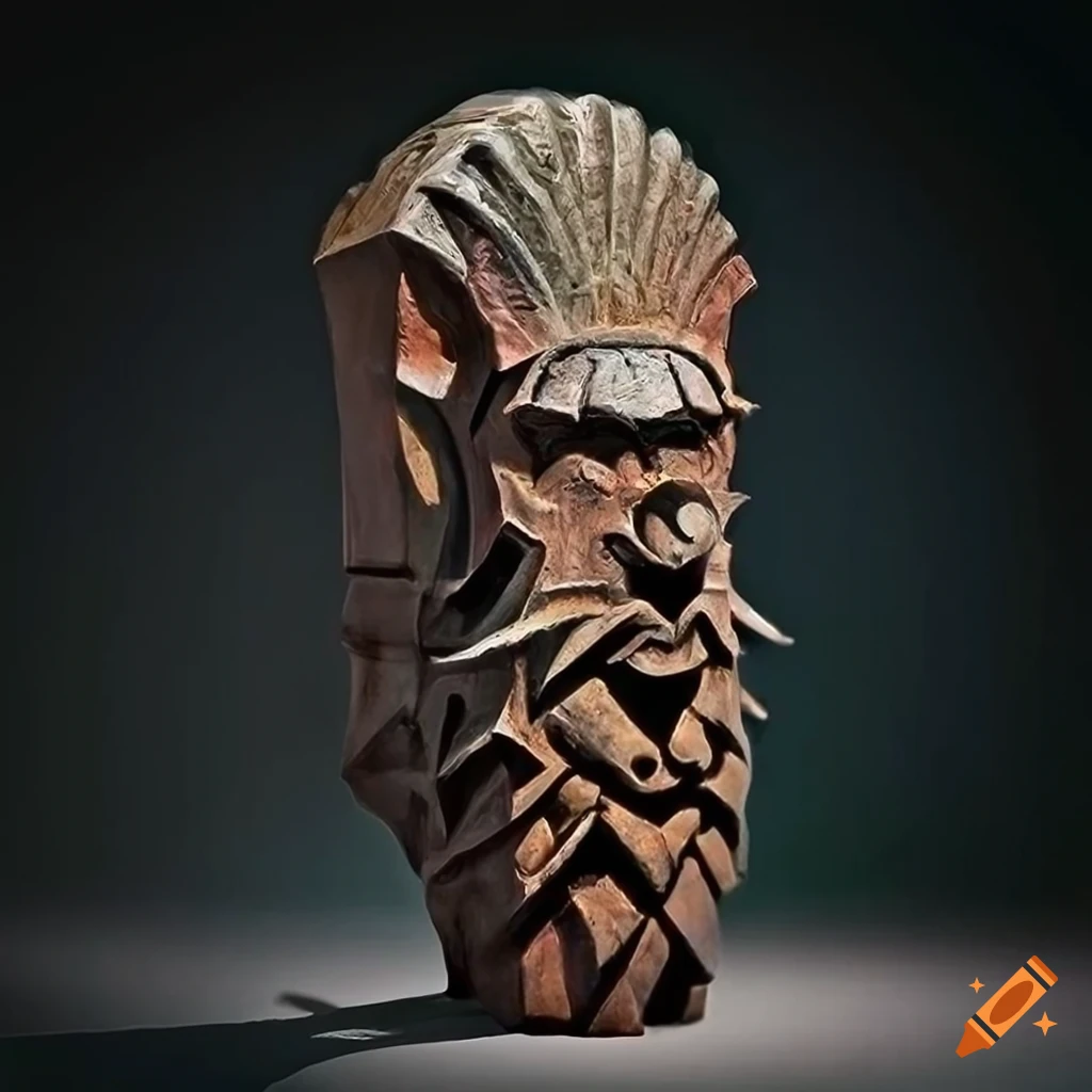‘Architectural Stave carving’-Style, Zelda boss 🗝️ sculpture, stunning ...