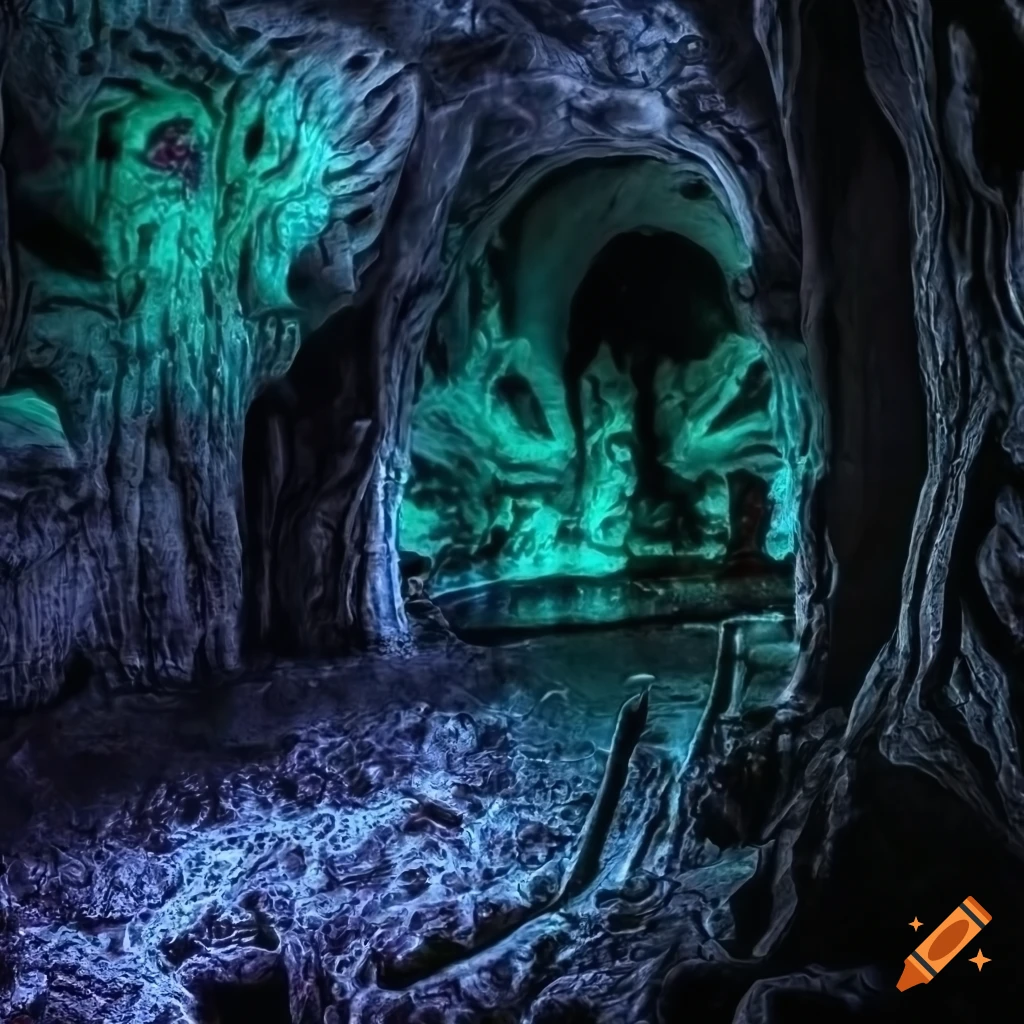 Grotto lovecraft dark glowing high resolution