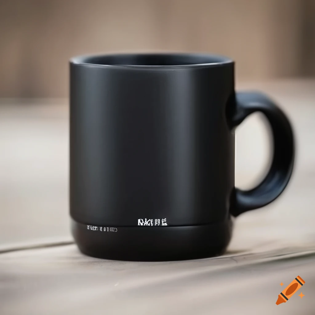 Black coffee mug