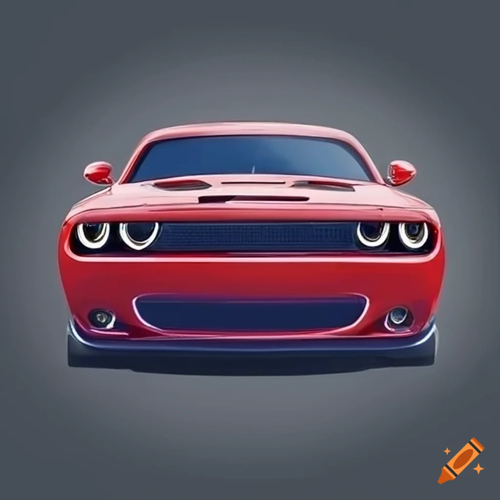 Dodge challenger srt front face on Craiyon
