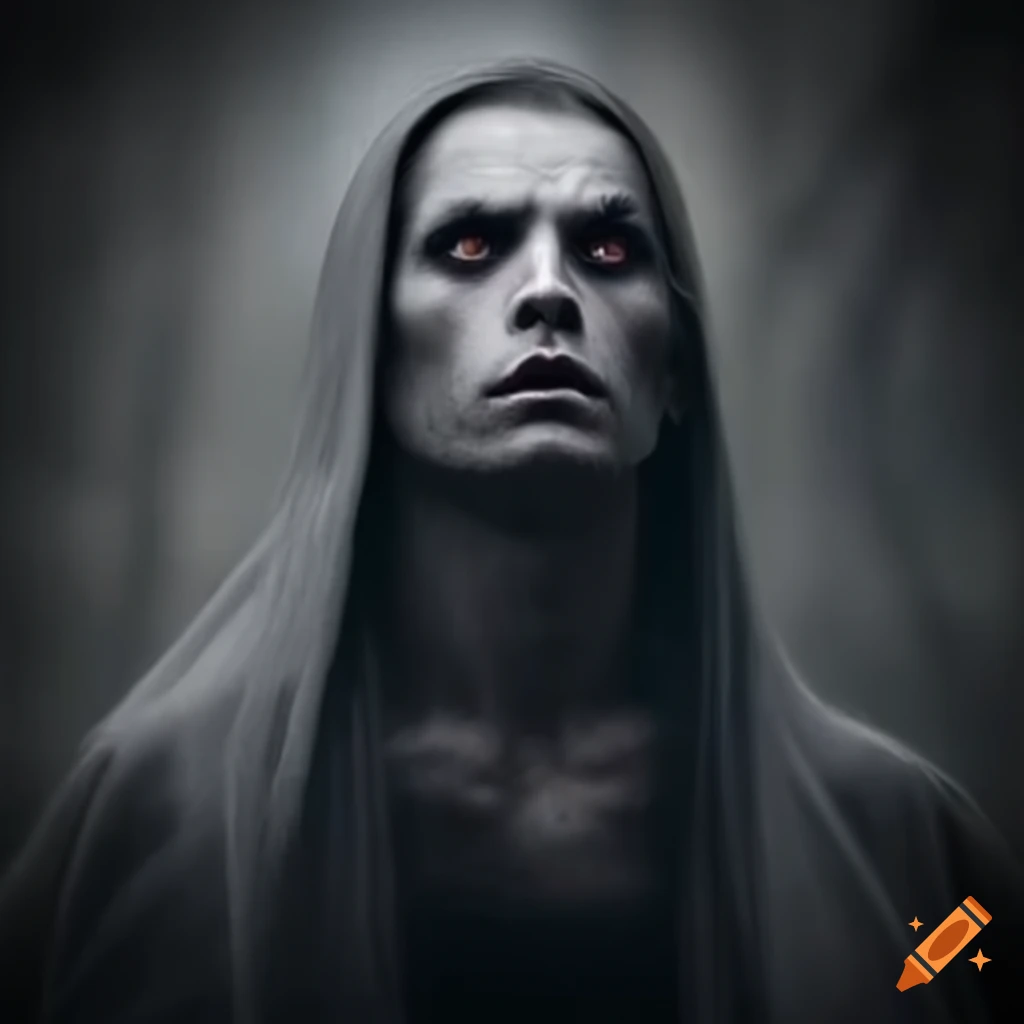 A mysterious male vampire with intense gaze