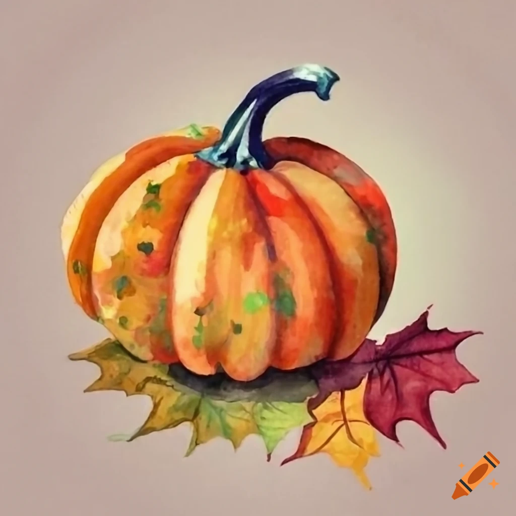 Pumpkins and leaves