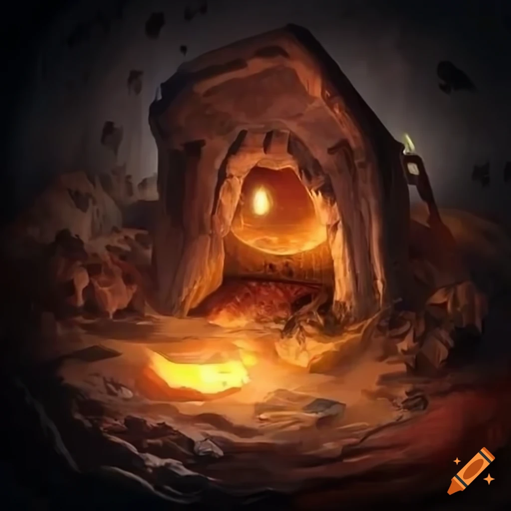 Miner mining fantasy mine