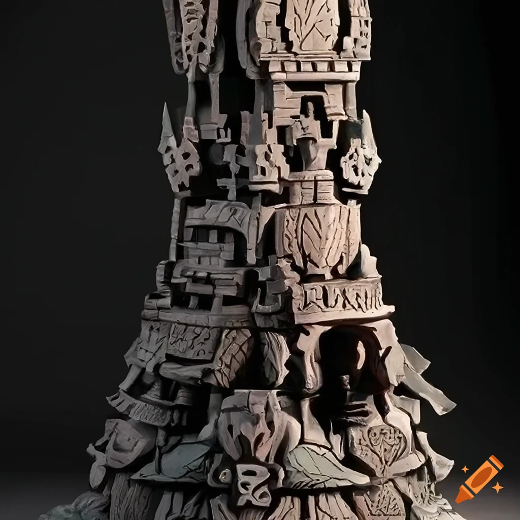 ‘architectural stave carving’-style, zelda boss game sculpture ...