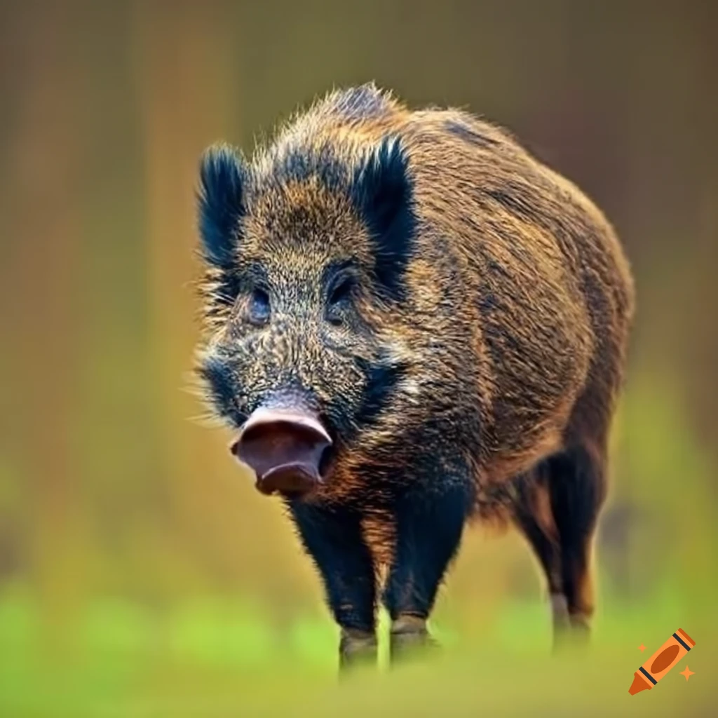 Male wild boar on Craiyon
