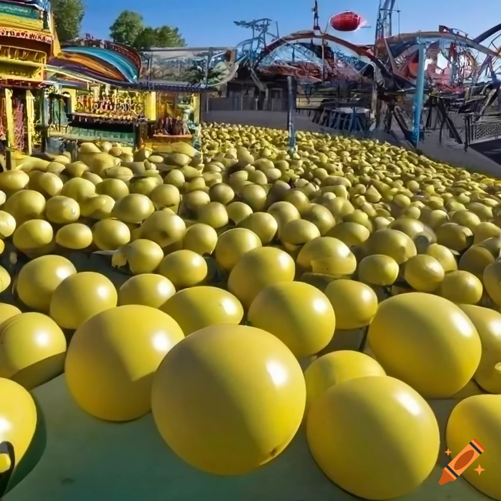 A picturesque scene of a Glaggleland theme park, showing off the rides ...