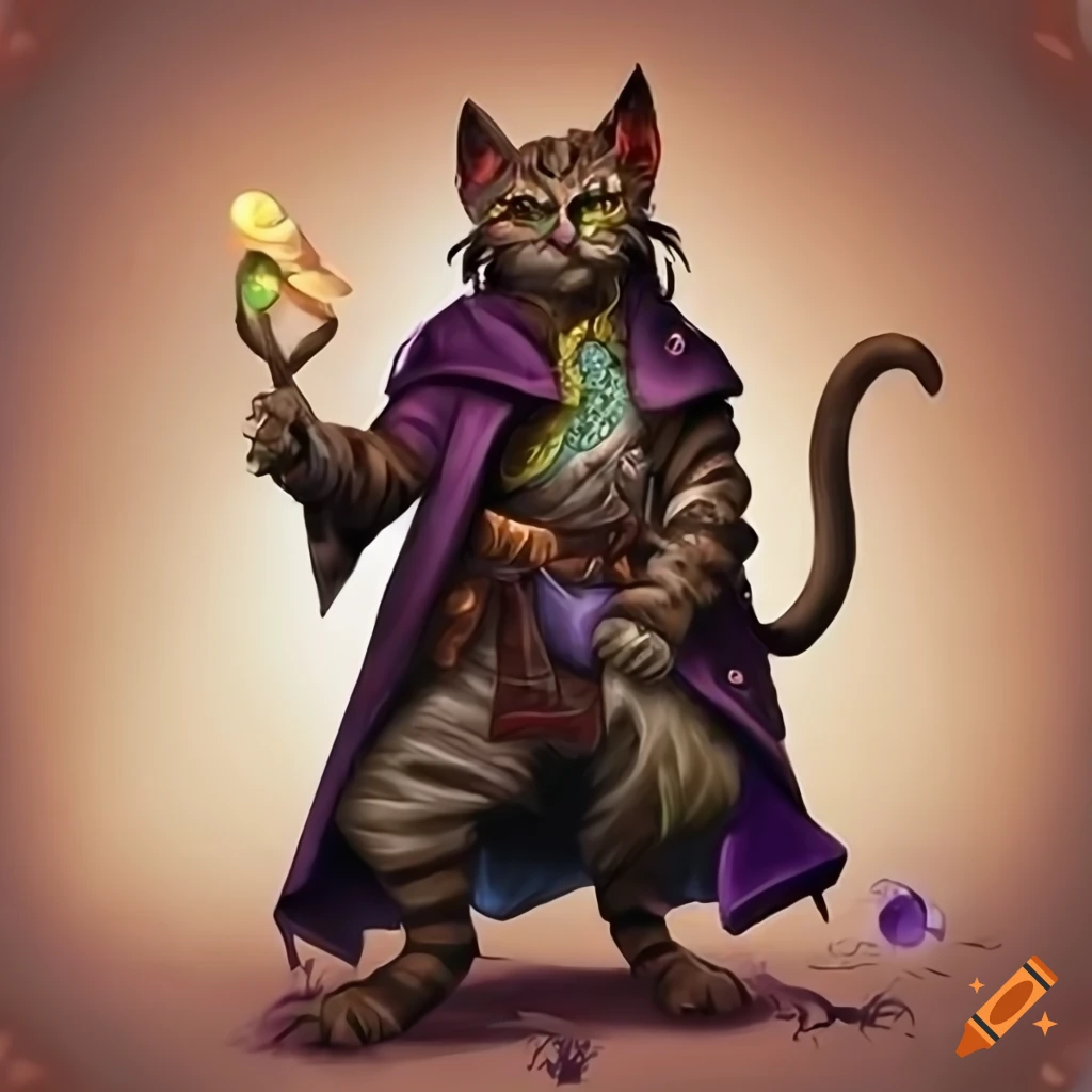 Catfolk wizard on Craiyon