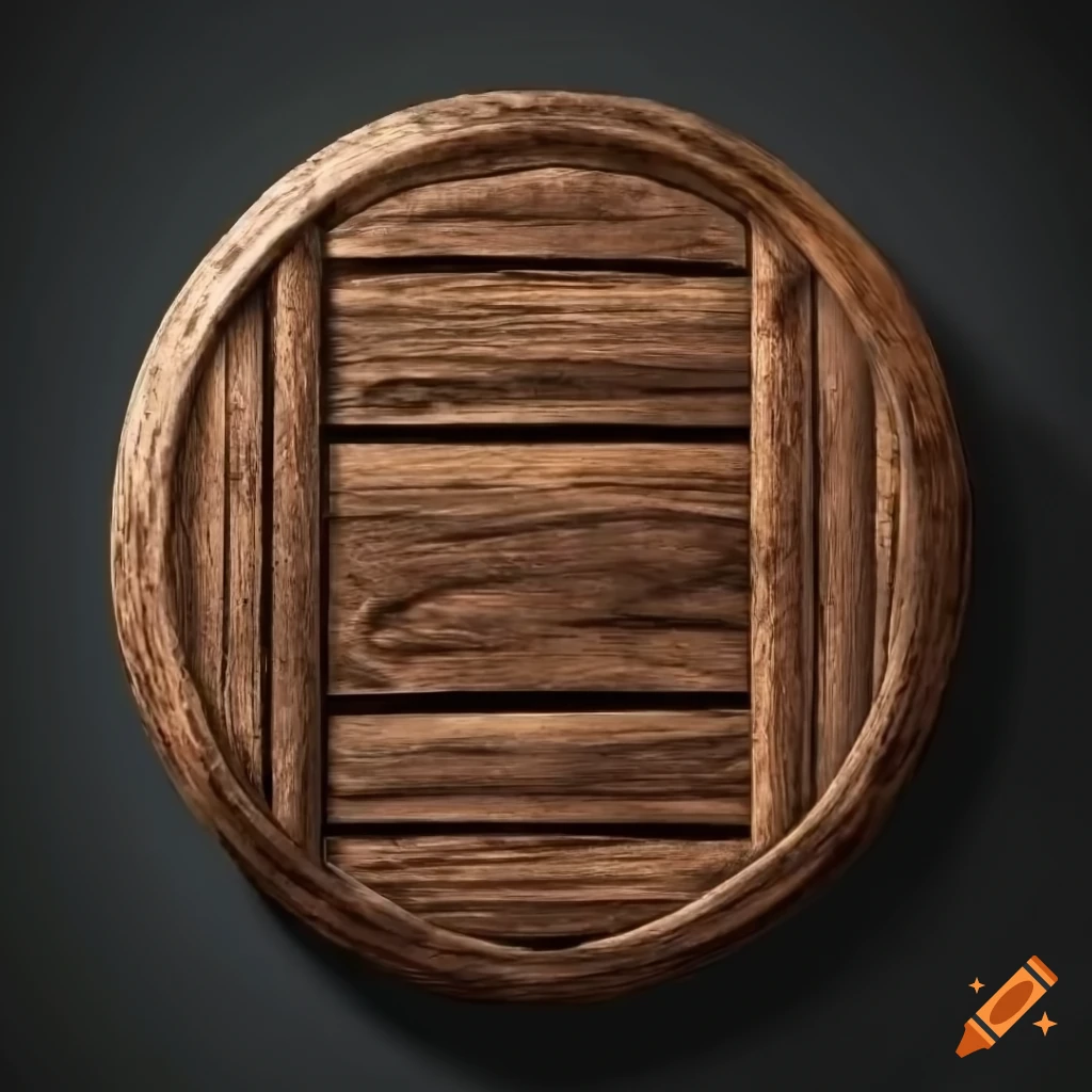 Ui panel texture for game design, medieval wood details, on grey background