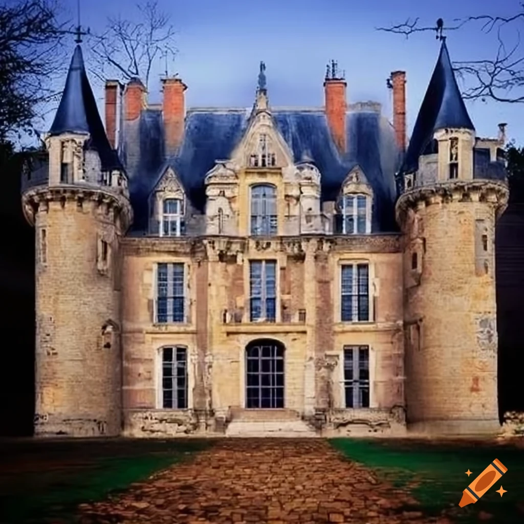 French chateau detailed castle
