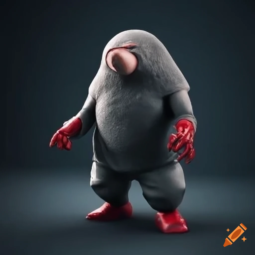 A mole wearing a superhero costume on Craiyon