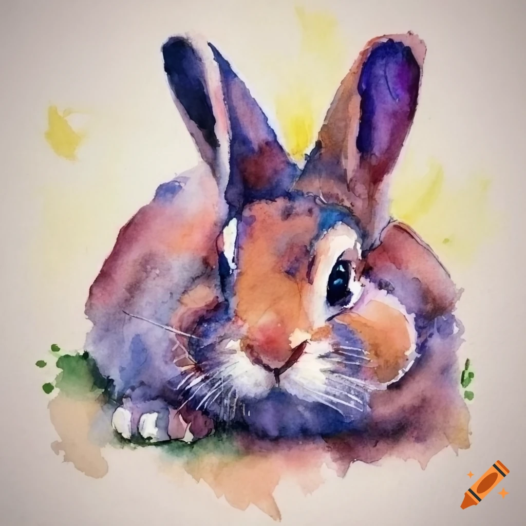 Bunny in a watercolor painting