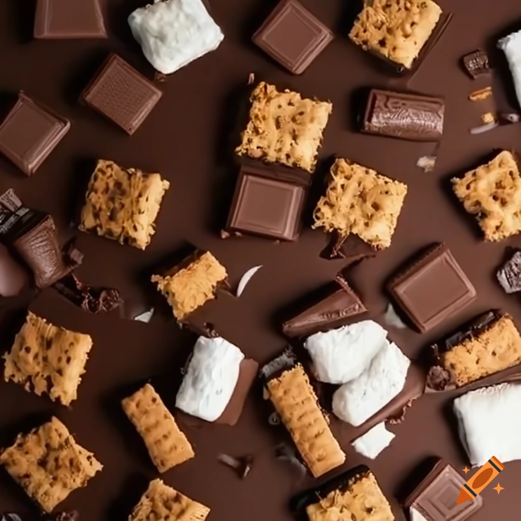 S'mores-inspired fashion showcasing chocolate, marshmallow, and graham ...