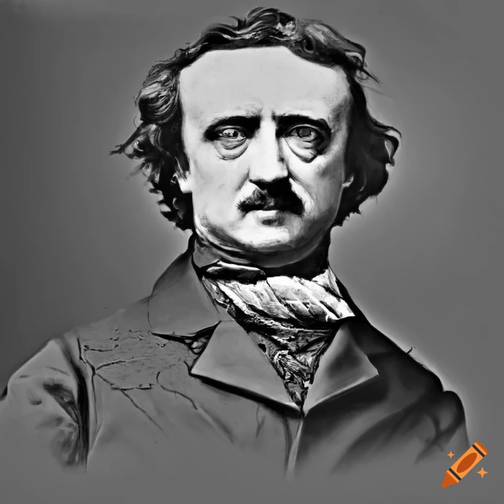 Edgar allan poe writing on Craiyon