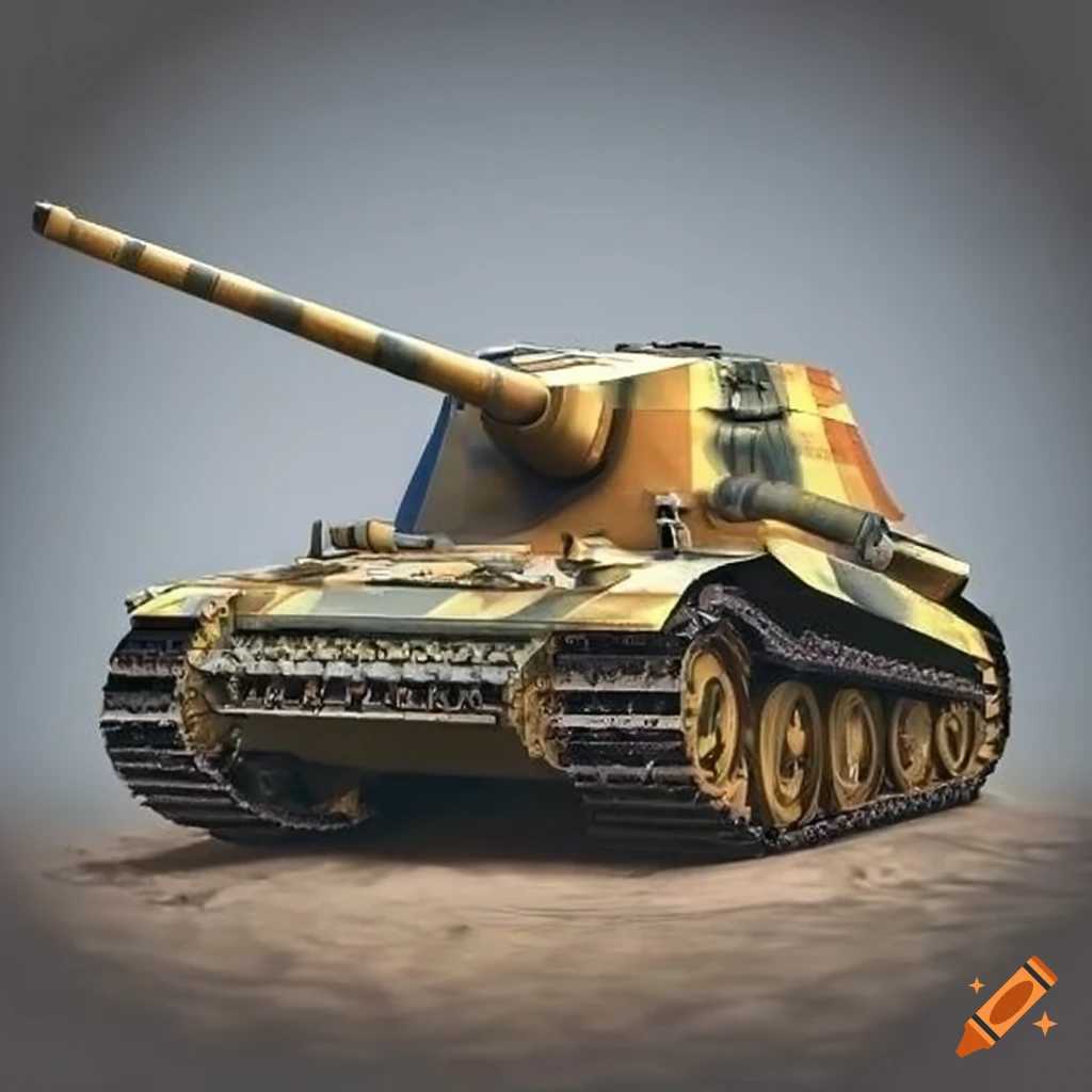 German King tiger tank, small low profile turret on Craiyon