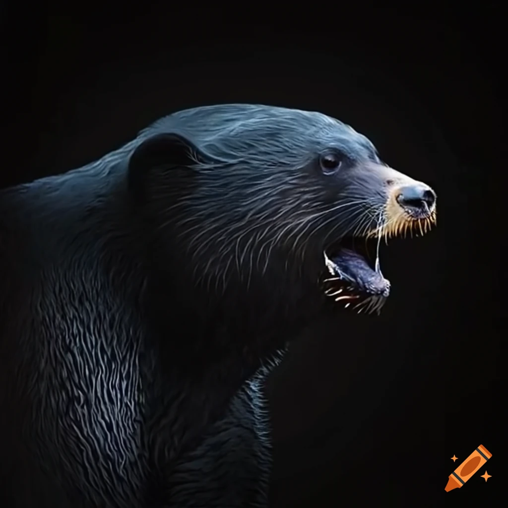 Hybrid animal of black bear and river otter on Craiyon