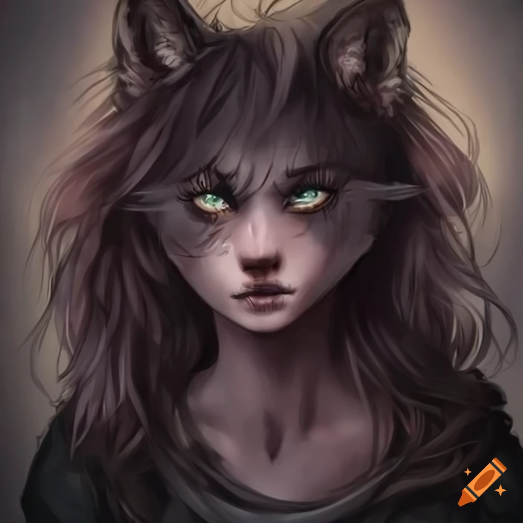Anime Dark Brown Wolf