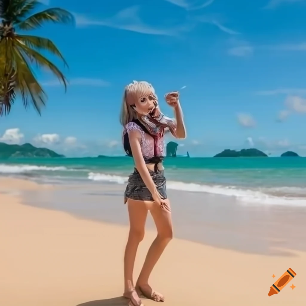 Chiaki Nanami Standing On A Beautiful Beach In Natal Brazil On Craiyon