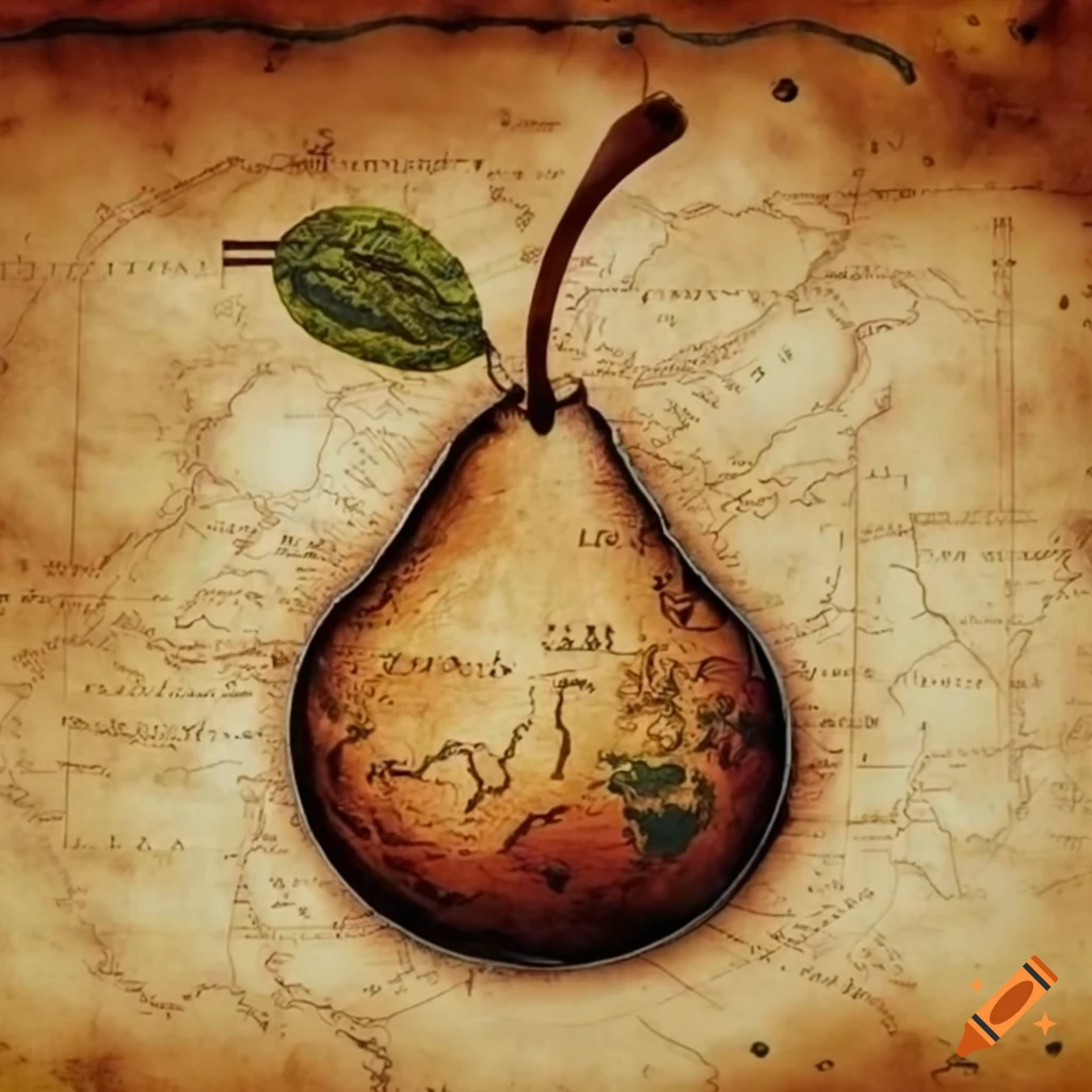 Ancient Map on Parchment of Pear-Shaped Earth on Craiyon