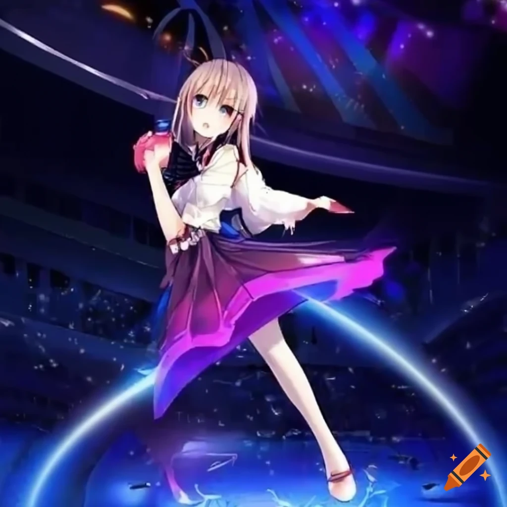 Cute anime girl wearing dance outfit on Craiyon