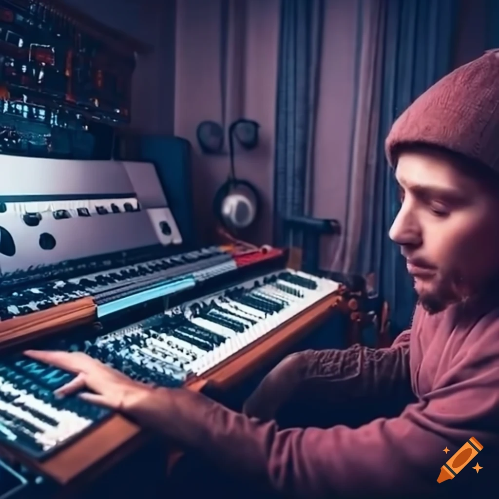 A man creating music in his home studio epic