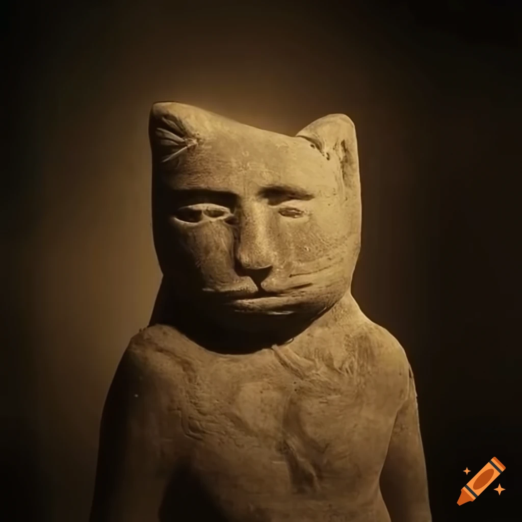 A small group of people, neolithic men standing in front of a large ...