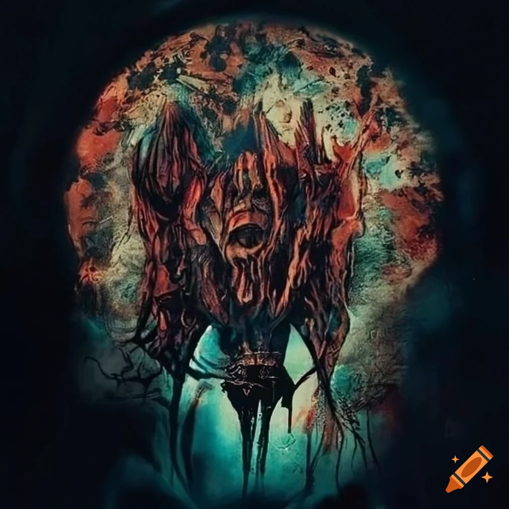 Thrash metal album cover with the words "noetic" on it on Craiyon