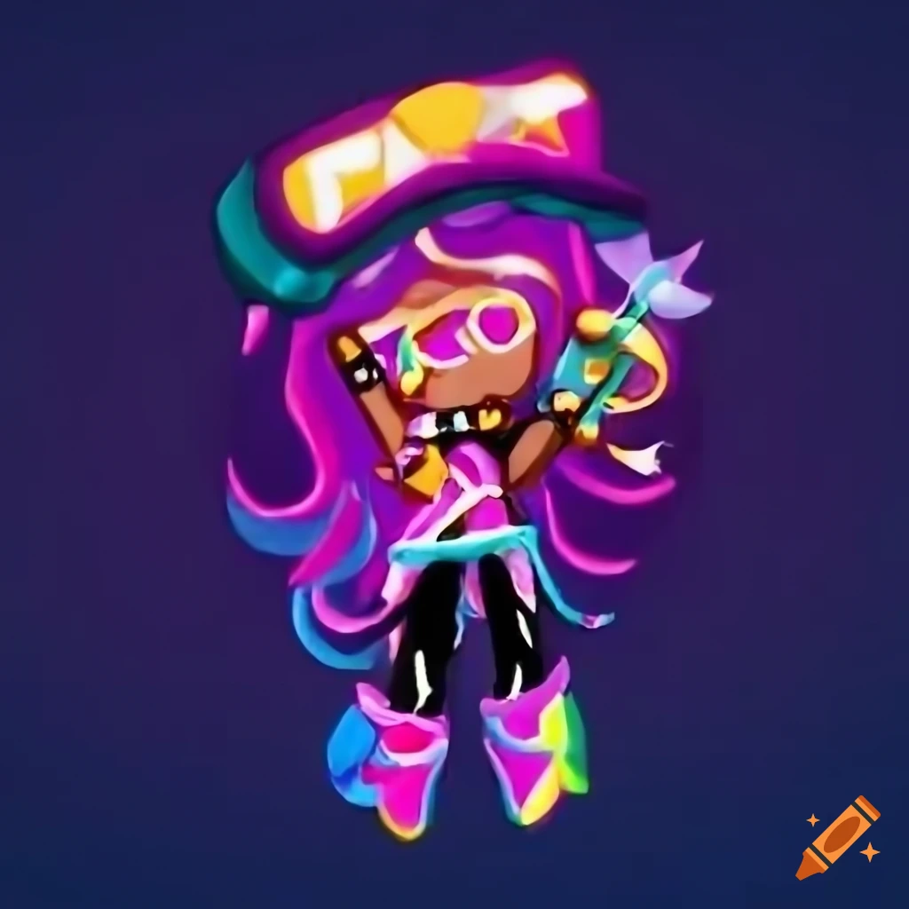 Ai generated cookie run oc neon colour skater theme on Craiyon