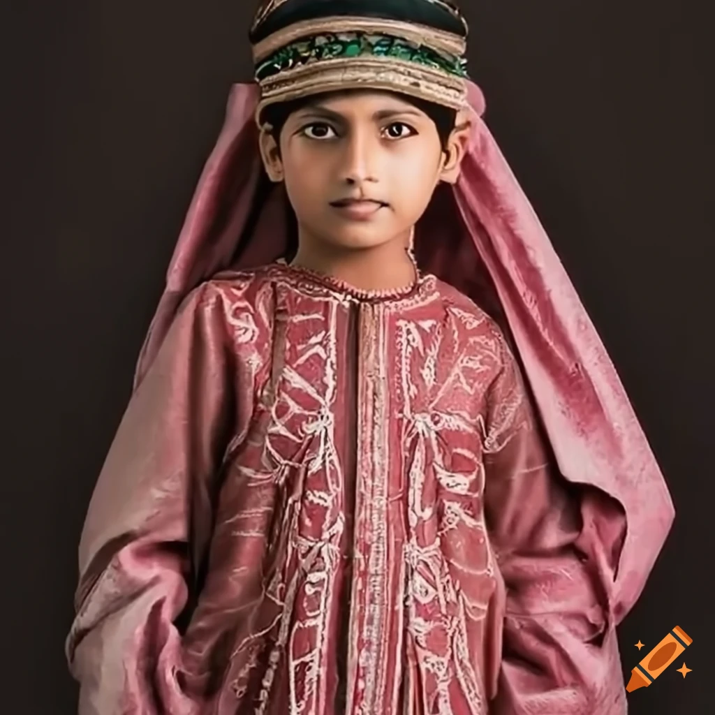 Draw an omani boy with traditional dress on Craiyon