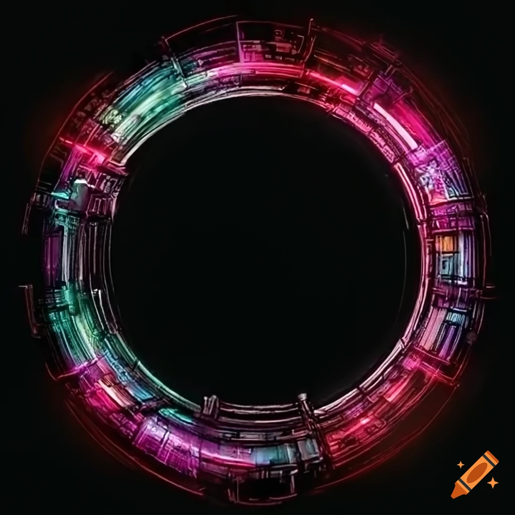 Cyberpunk circle frame