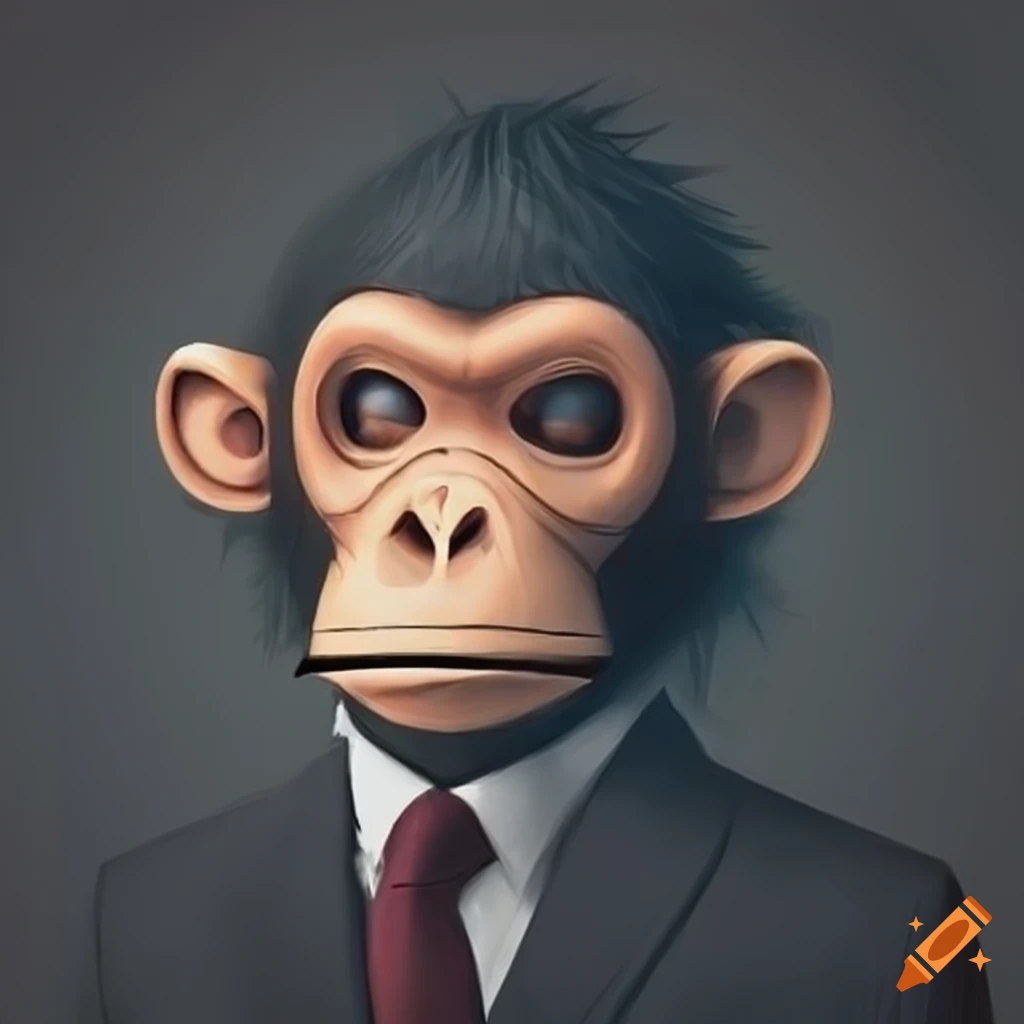 Monkey mask in a suit on Craiyon