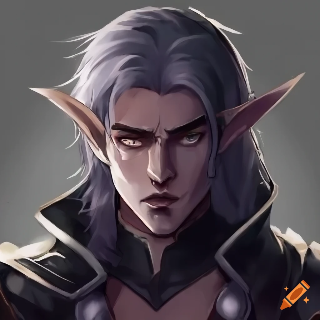 Anime_Dhampir_Half_elf_two_men_brothers_with_dark_grey_hair_stubble ...