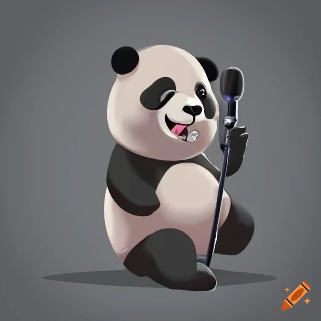 Panda with microphone on Craiyon