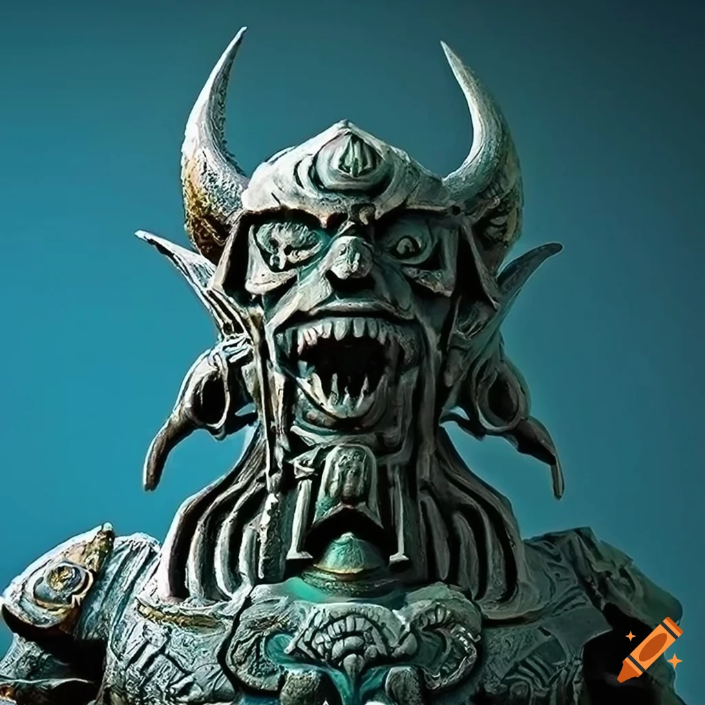 ‘architectural stave carving’-style, zelda boss game sculpture ...