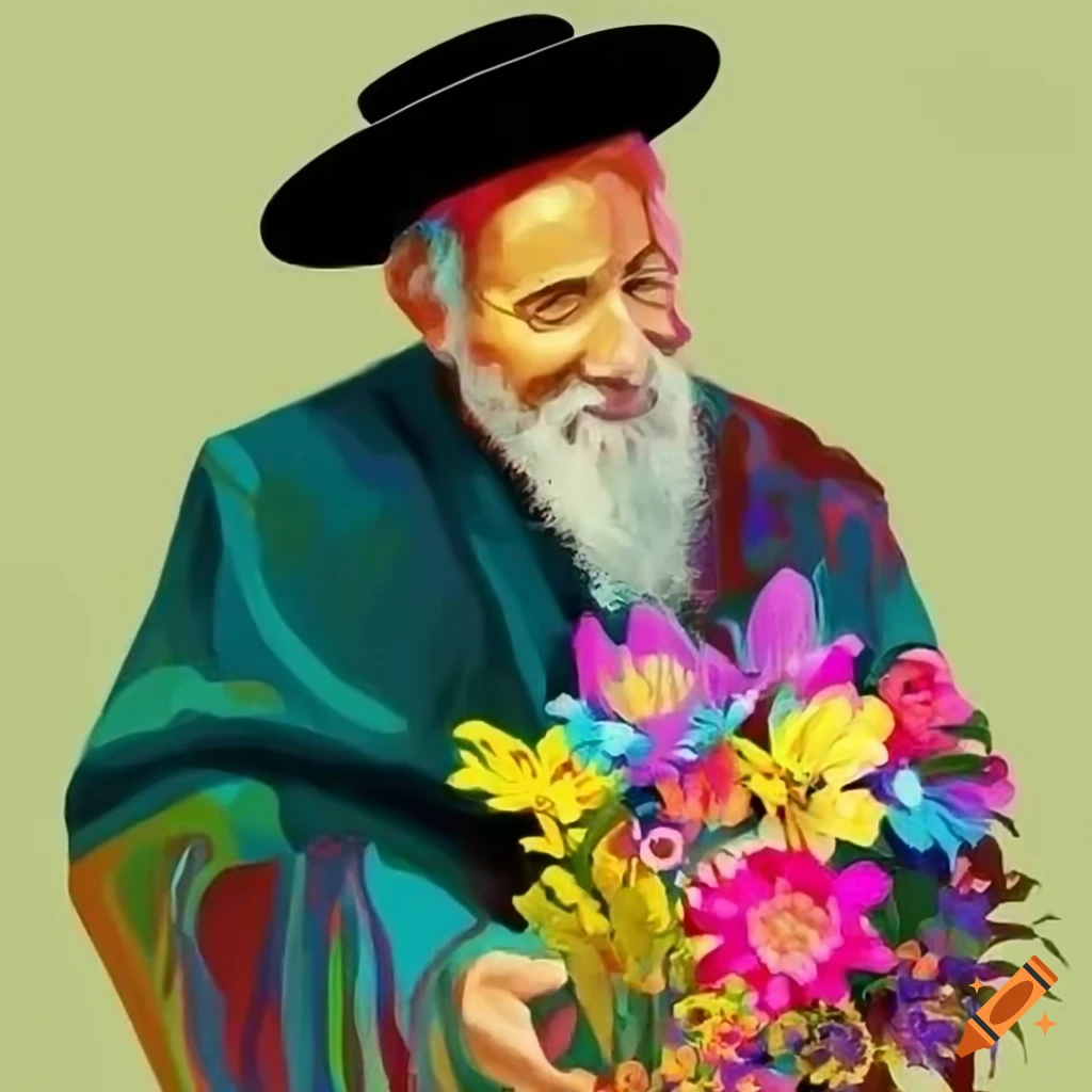 Rabbi standing with the flowers