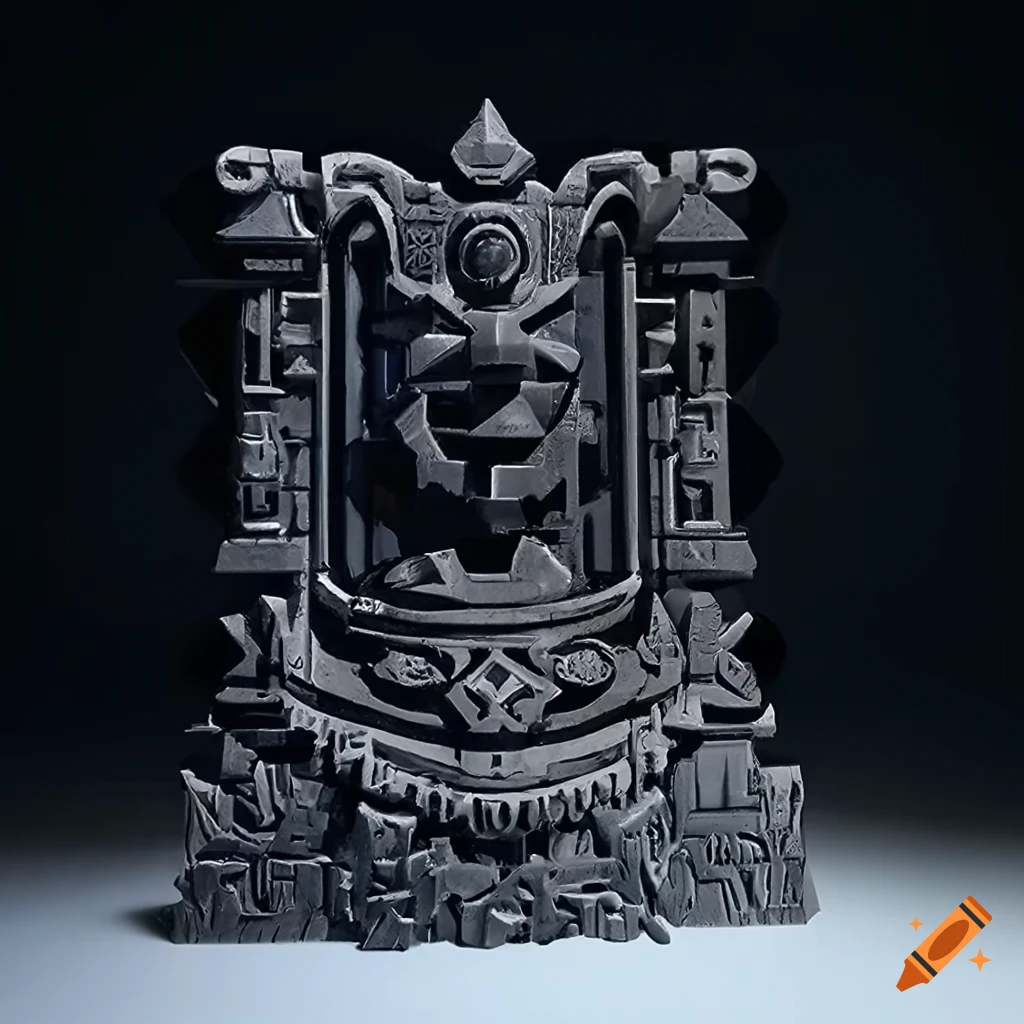 ‘architectural stave carving’-style, zelda boss game sculpture ...