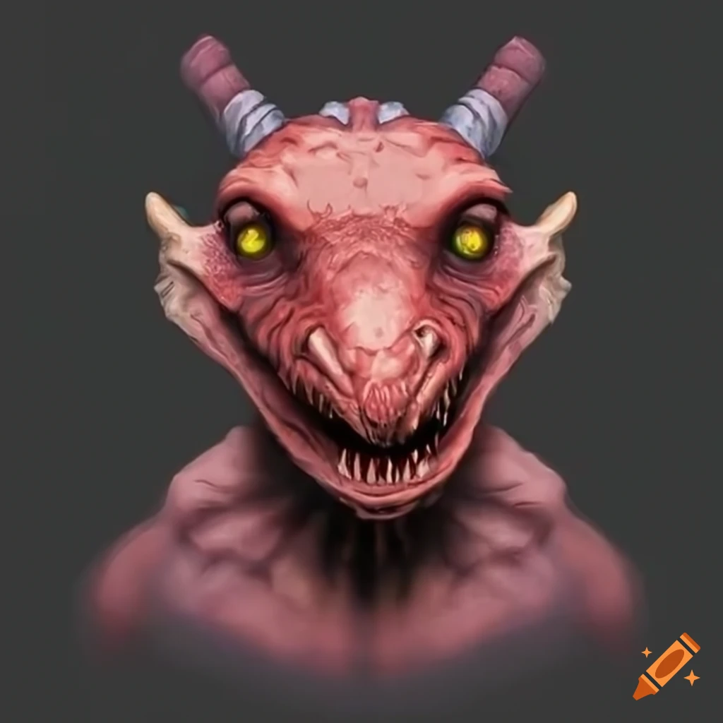 Head-shot of a kobold on Craiyon