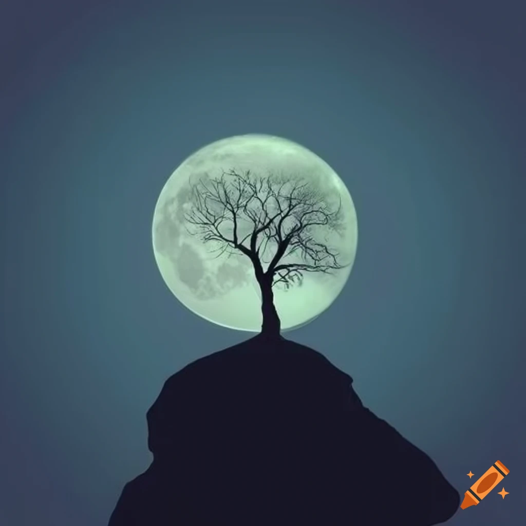 Moon Tree Silhouette
