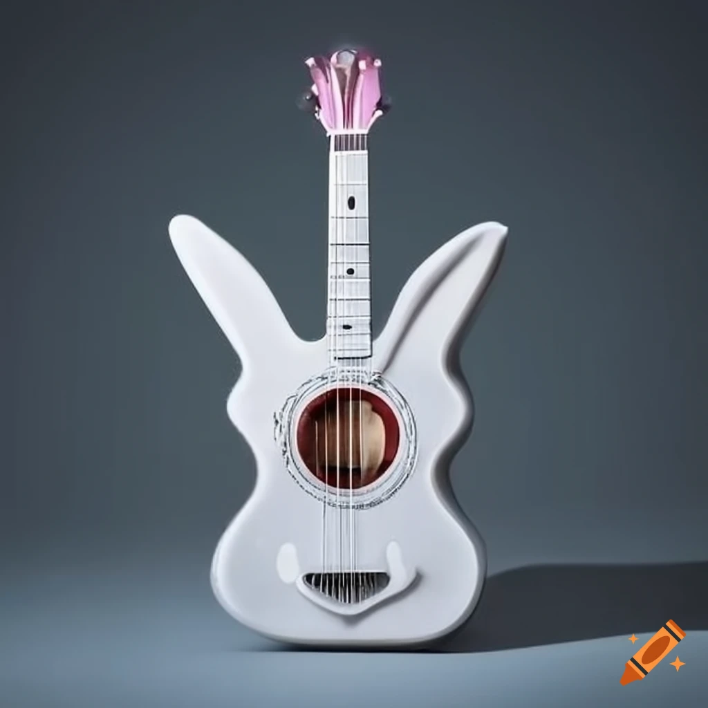 White rabbit shaped guitar