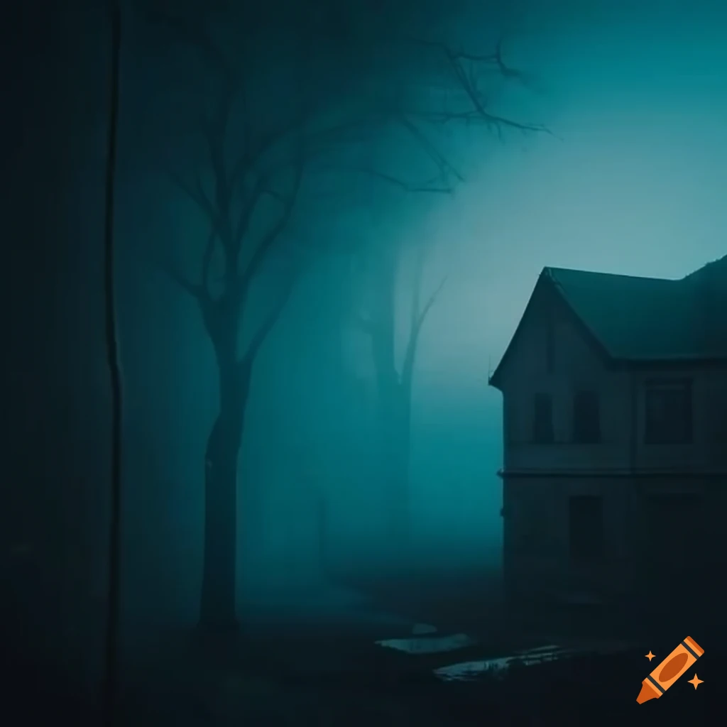 An eerie fog enveloping a famous old factory on Craiyon