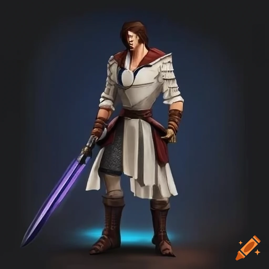 Trevor Belmont fusion Mace Windu as blue templar armor knight with samurai sword on Craiyon