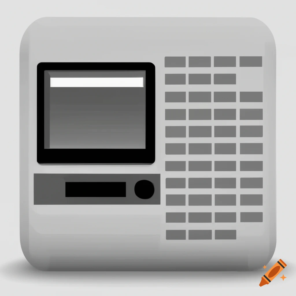 An icon that shows a plc with plain white background on Craiyon