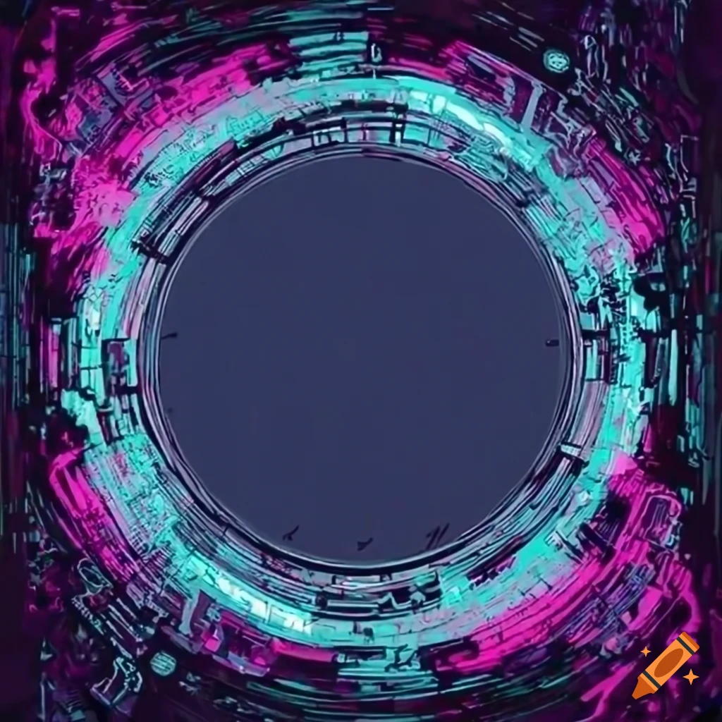 Cyberpunk circle frame