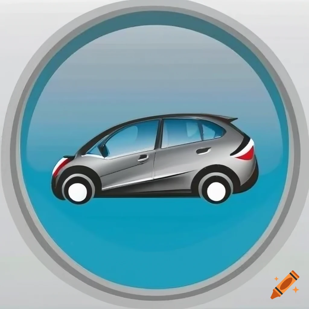 Round car logo on a clean white background on Craiyon