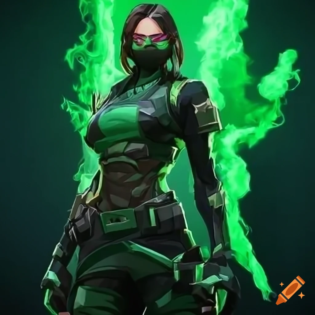 Viper from Valorant, the venomous agent, is renowned for her green ...
