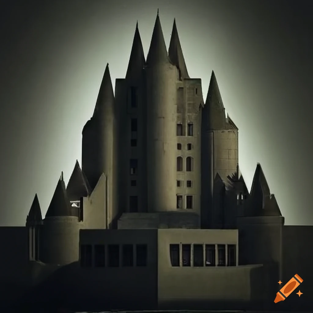 A fairytale castle. concrete brutalist architecture on Craiyon