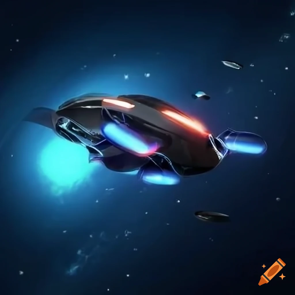 Futuristic flying car race in space on Craiyon