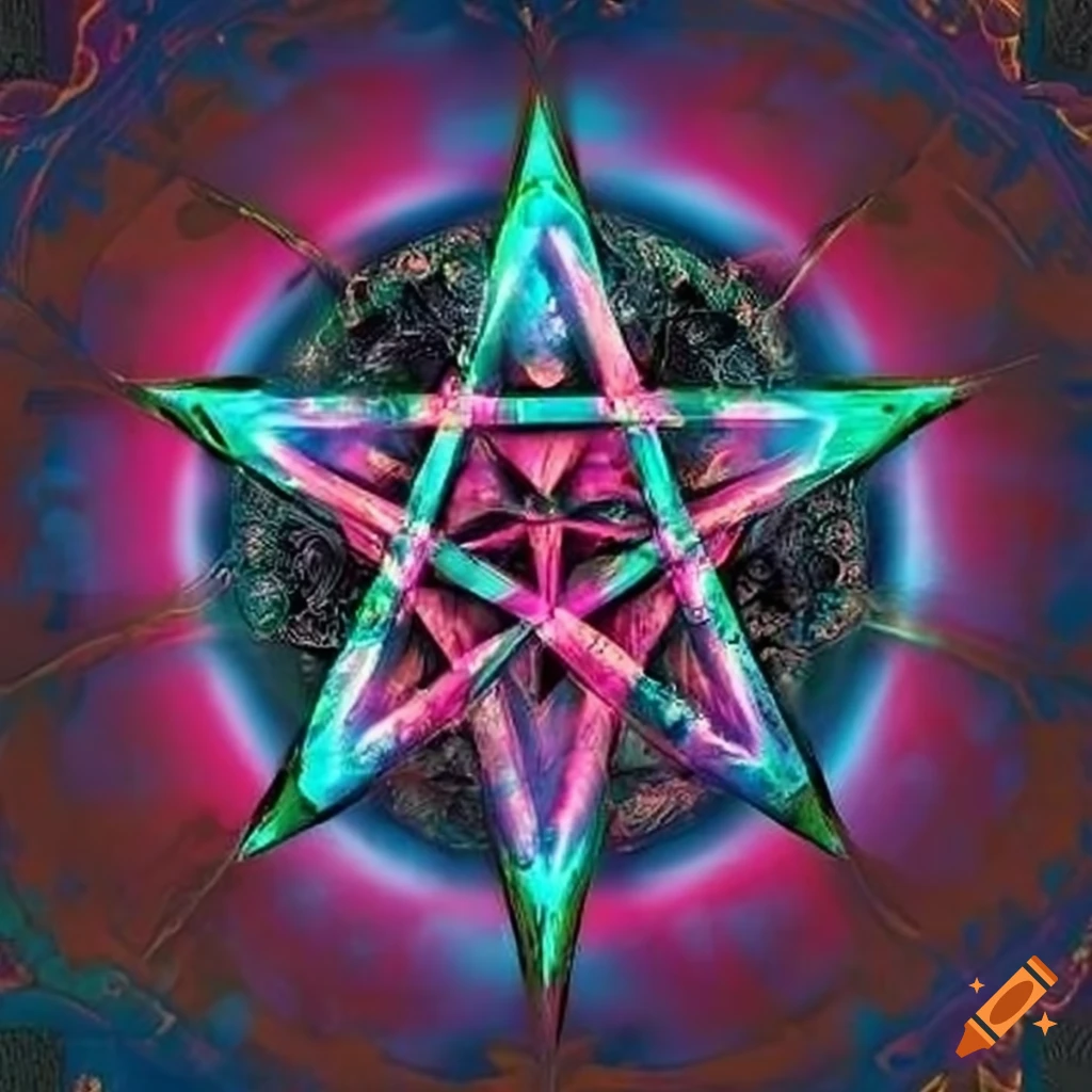 Deconstructed illuminati pentagram