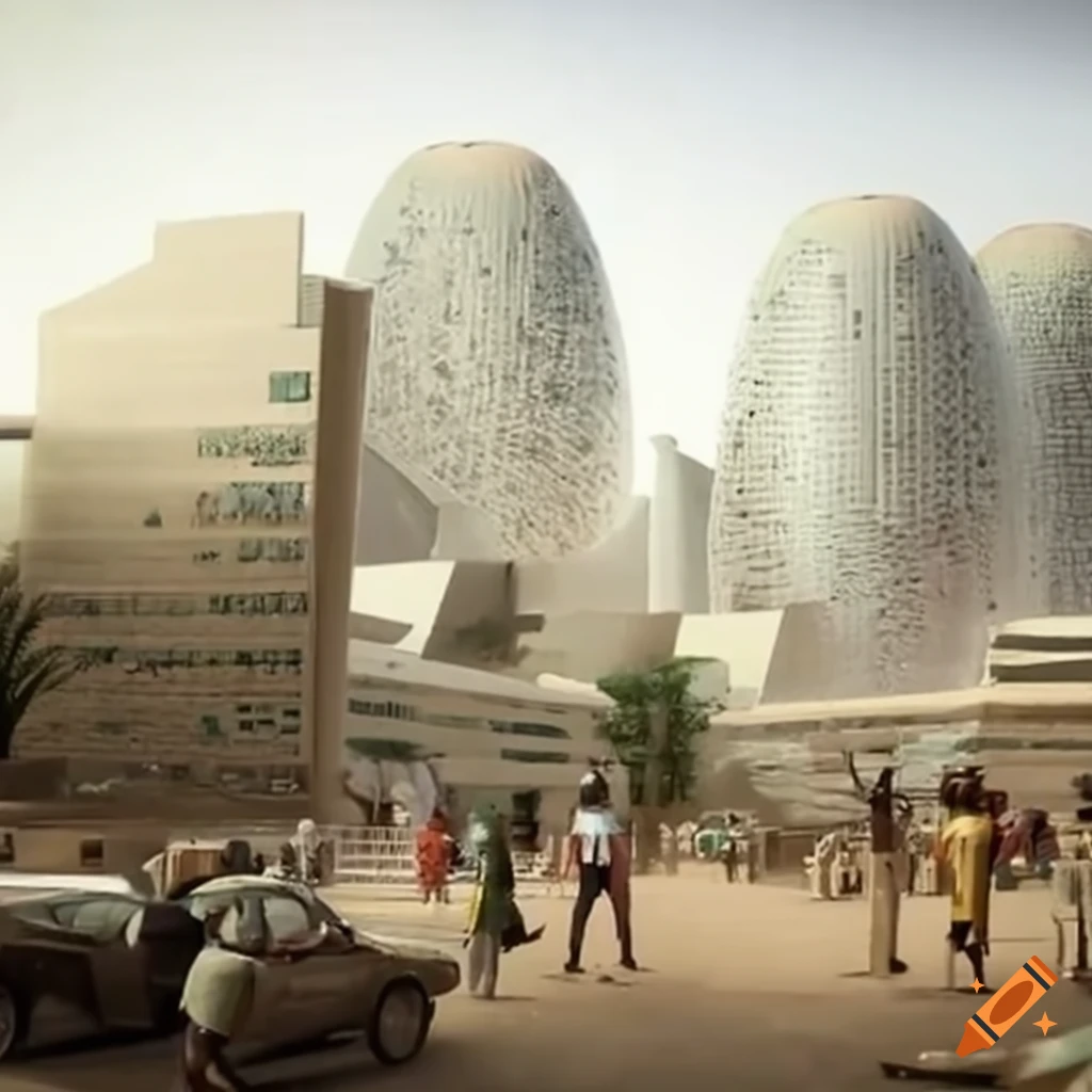 Glimpse of mali's futuristic cityscape in the distant future