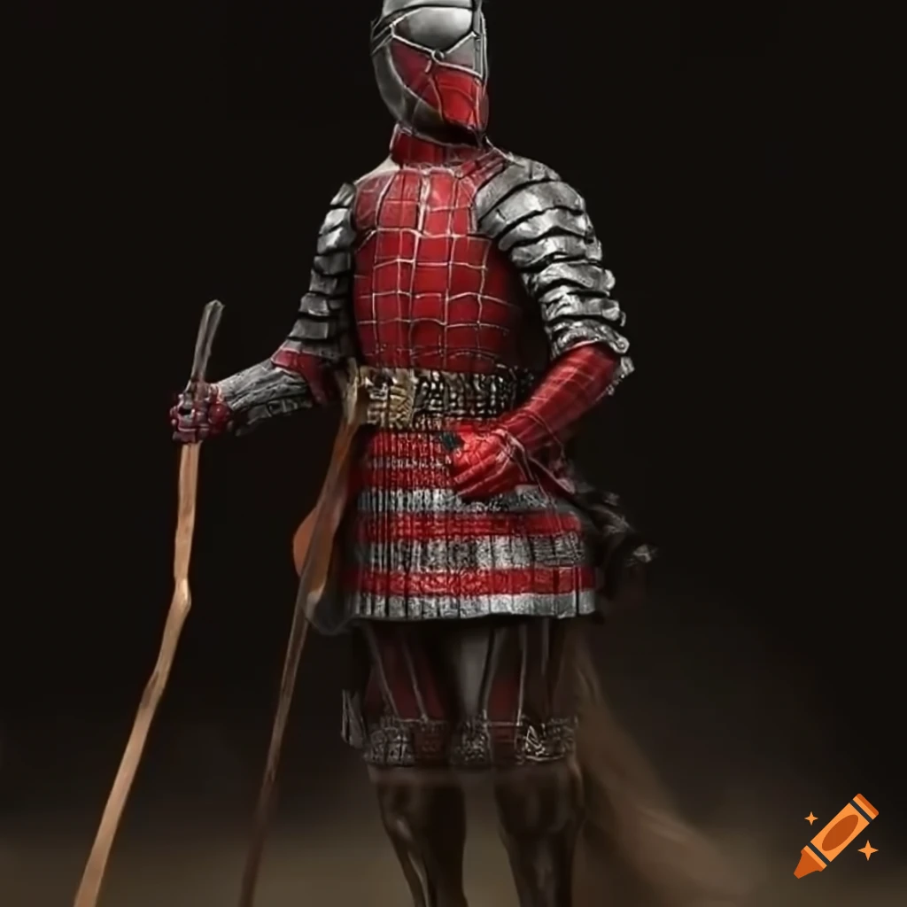 Generate a spiderman with a costume created on the model of a Polish ...